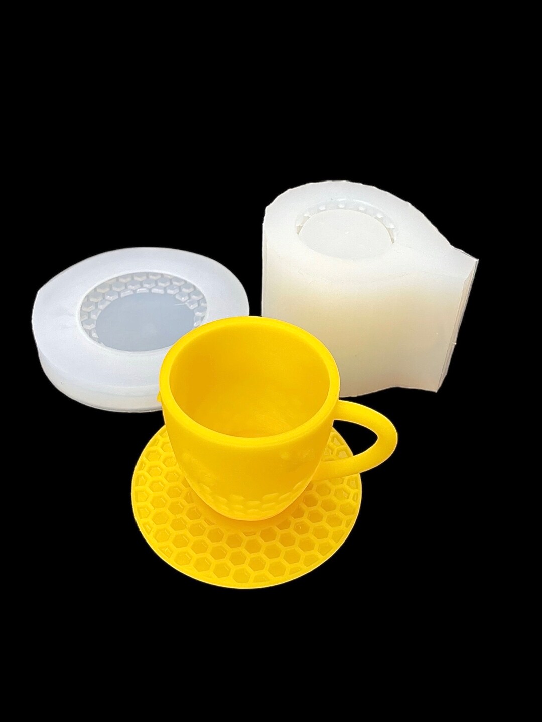 Silicone Cup and Saucer Mold Designed With Honeybees Honeycomb ...