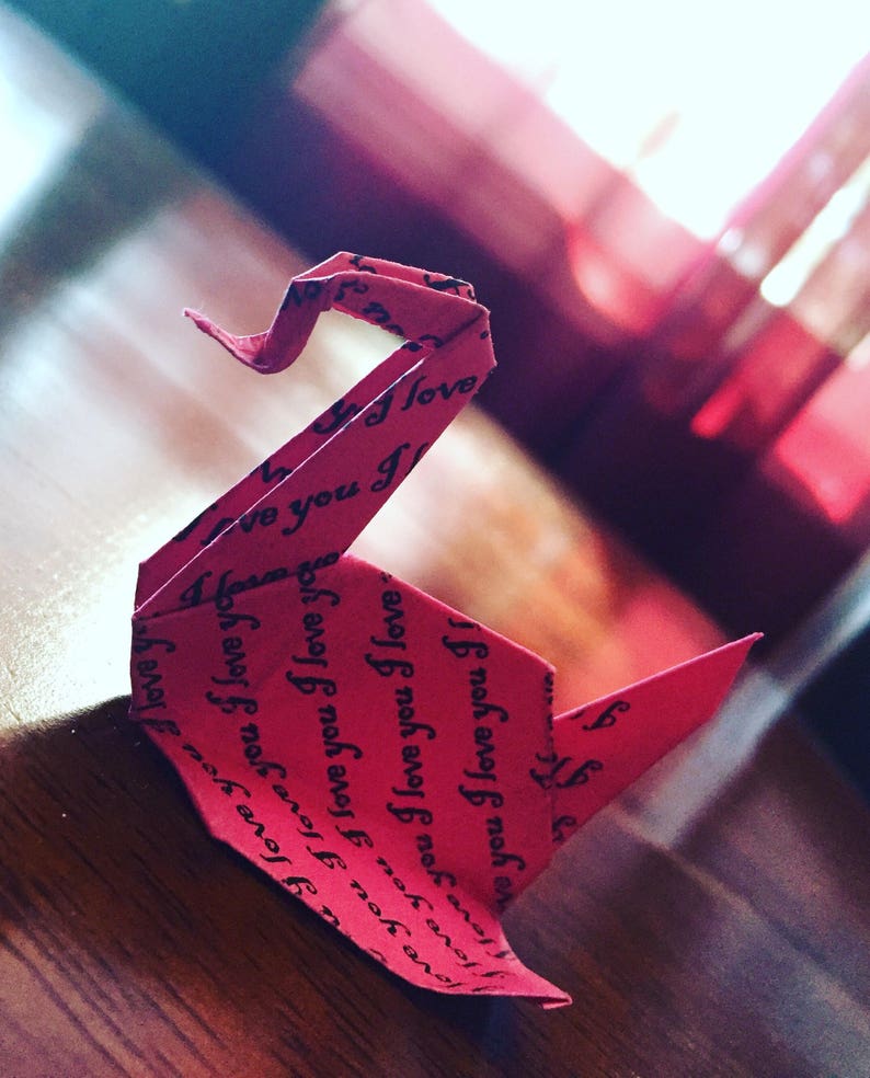 Origami Rose Paper Swan - Unique Prison Break Theme Gift - Etsy