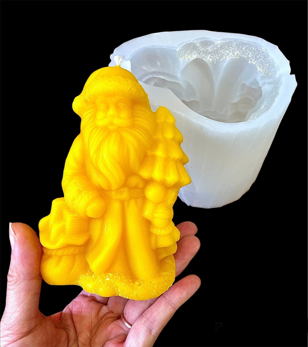 4.5” Silicone Santa Claus Mold - 3D Candle Soap Resin Mold - Christmas ...
