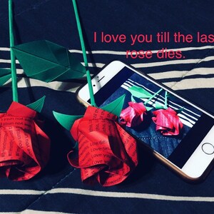 Wording Roses - Origami Roses - Personized Flowers - Custom Made Gift ...