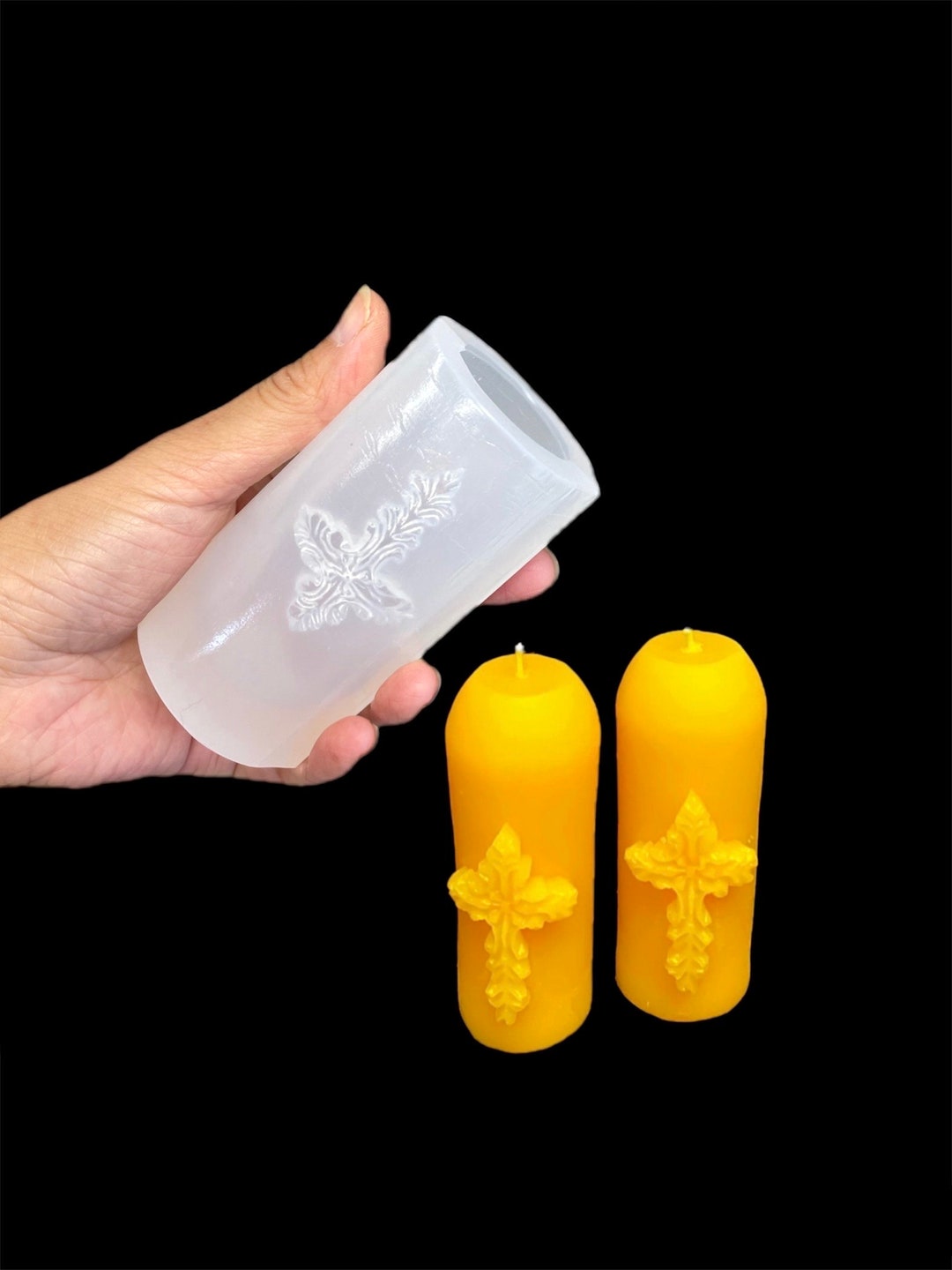 Little Religious Candle Mold - Silicone Mini Pillar Mold - Christian ...