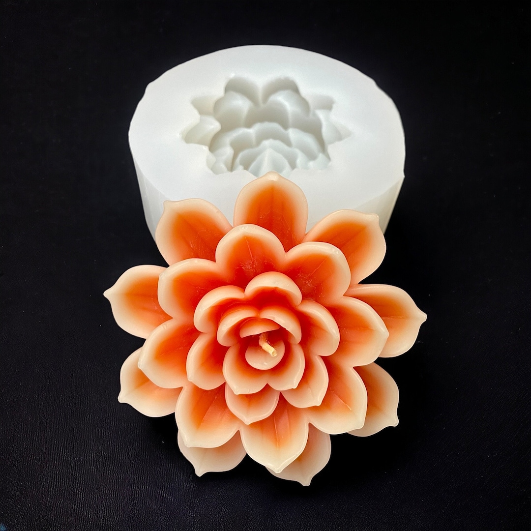 3D Silicone Floating Lotus Flower Mold - 3.5” - Water Lily Candle Mold ...