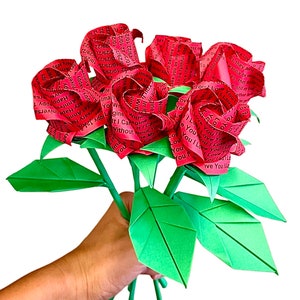 Wording Roses - Origami Roses - Personized Flowers - Custom Made Gift ...
