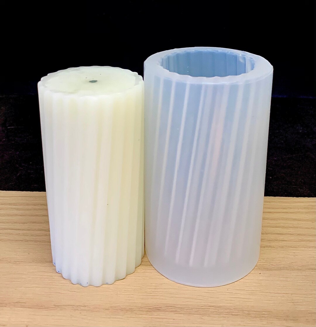 4.25” Silicone Spiral Pillar Mold - Fluted Pillar Candle Mold ...