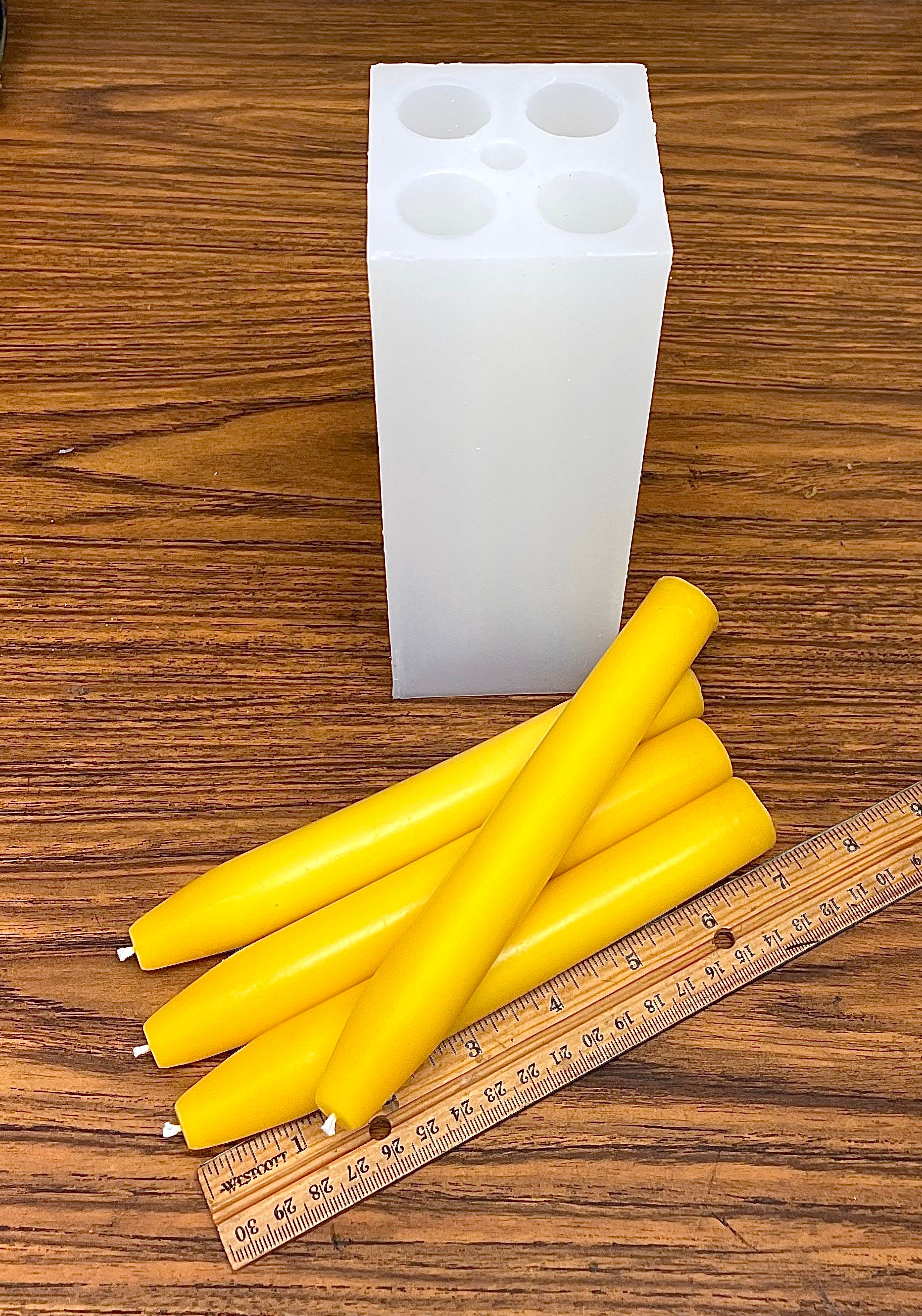 7” Silicone Taper Candle Mold - 4 Cavities - Church Candle Mold ...