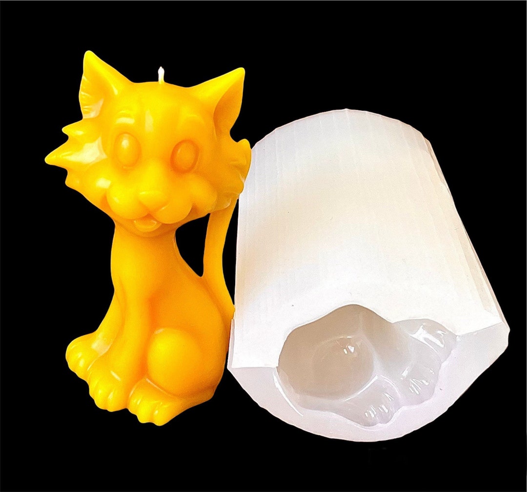 5 Silicone Cat Kitty Feline Mold Pillar Candle Candle - Etsy