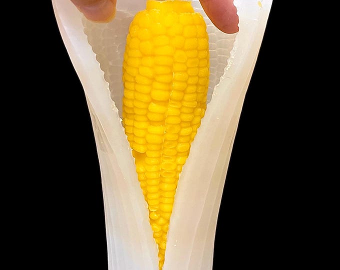 6” Realistic Silicone Whole Corn on the Cob Mold - Candle Soap Resin ...