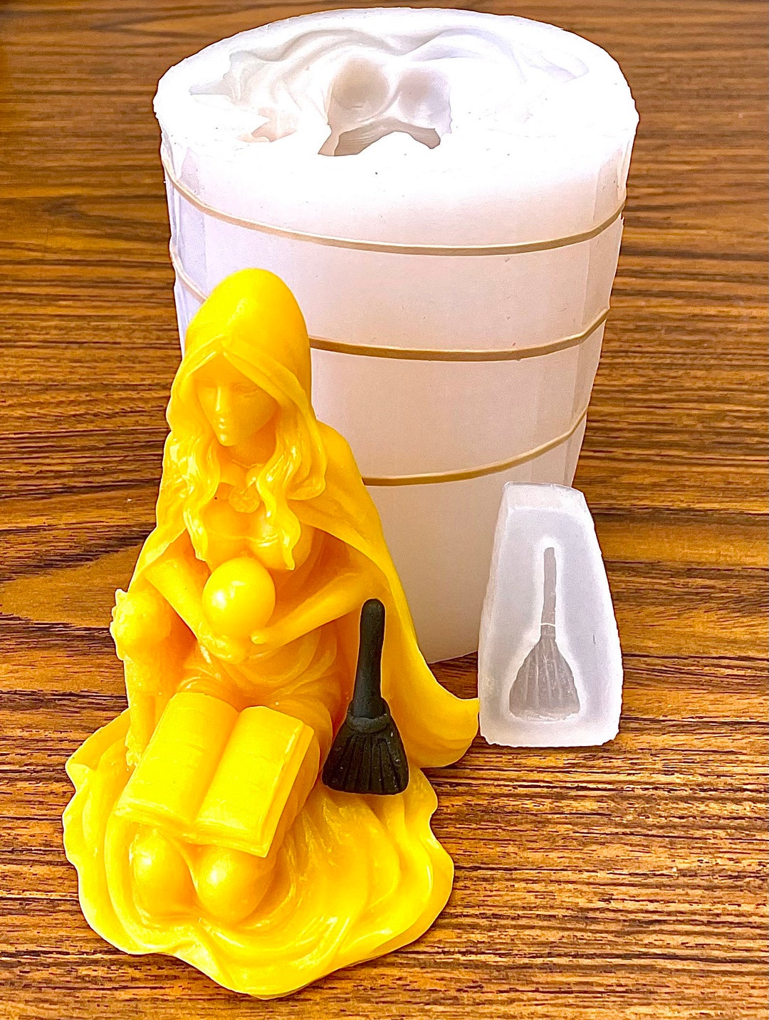 3D Silicone Witch Mold - Homemade Candle Soap Resin Mould - Halloween ...