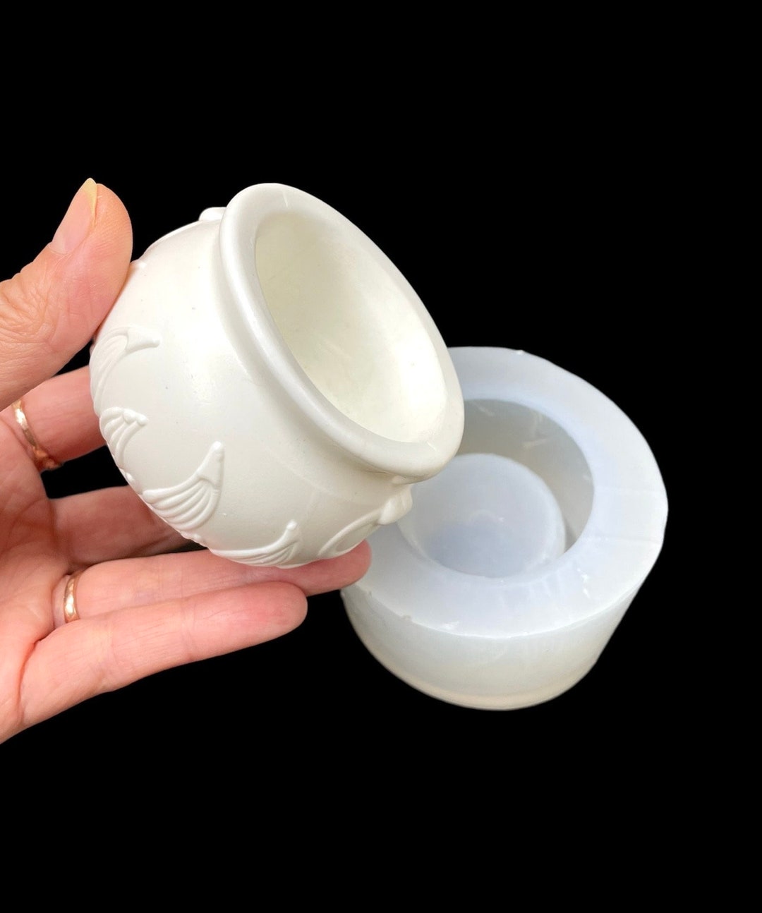 Silicone Cauldron Mold - Container Planter Mold - Concrete Resin Wax ...