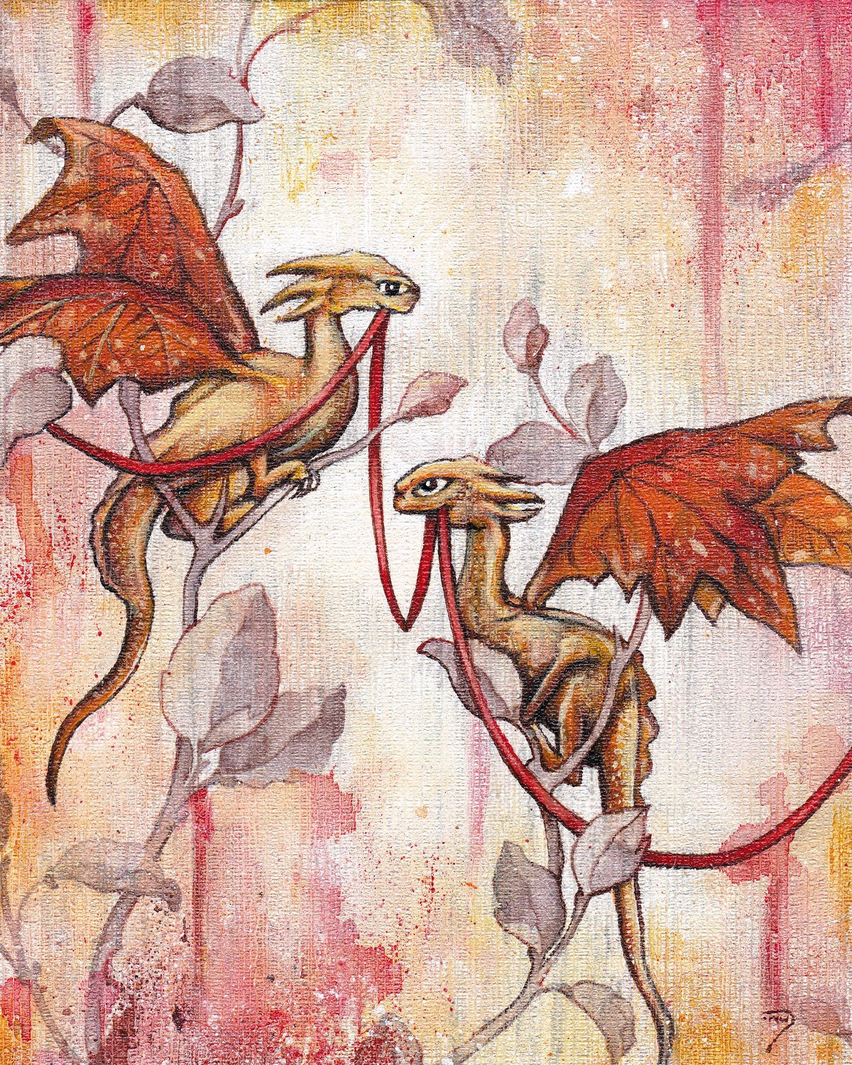 Entwined Dragons ~ Print - Etsy