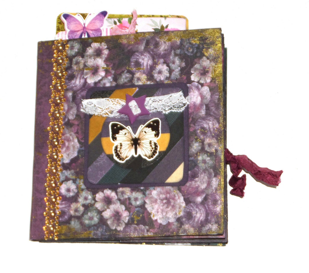 Dark Floral Flip Book Mini Album Photo Album Scrapbook - Etsy