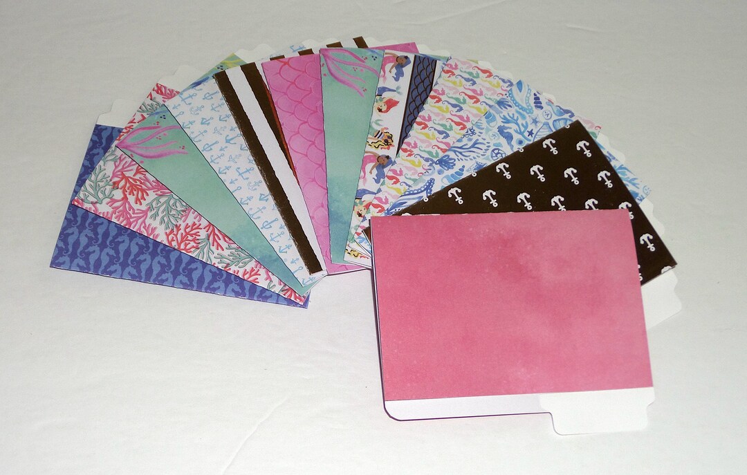 Set of 12 Summer Beach Mini File Folders, Junk Journaling, Notecards ...