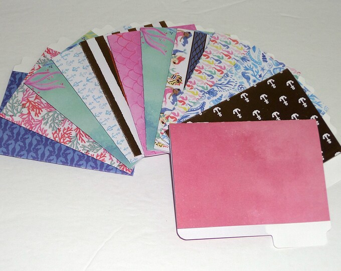 Set of 12 Summer Beach Mini File Folders, Junk Journaling, Notecards ...