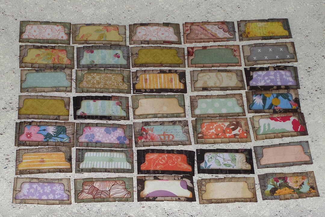 20 Random Divider Tabs, Distressed Paper Ruffles Planner Tabs, Junk ...