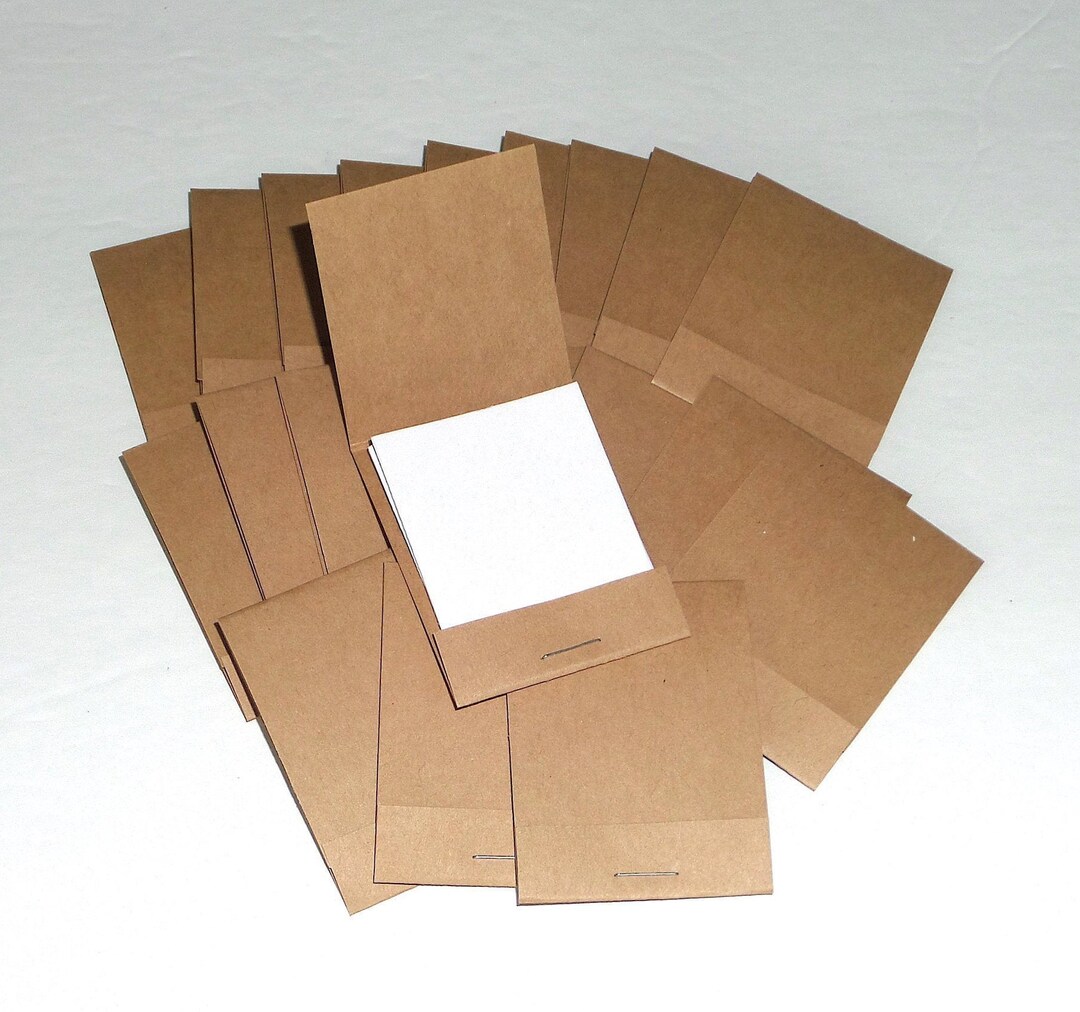 Set of 24 Matchbook Notepads in Kraft Cardstock, Party Favor ...