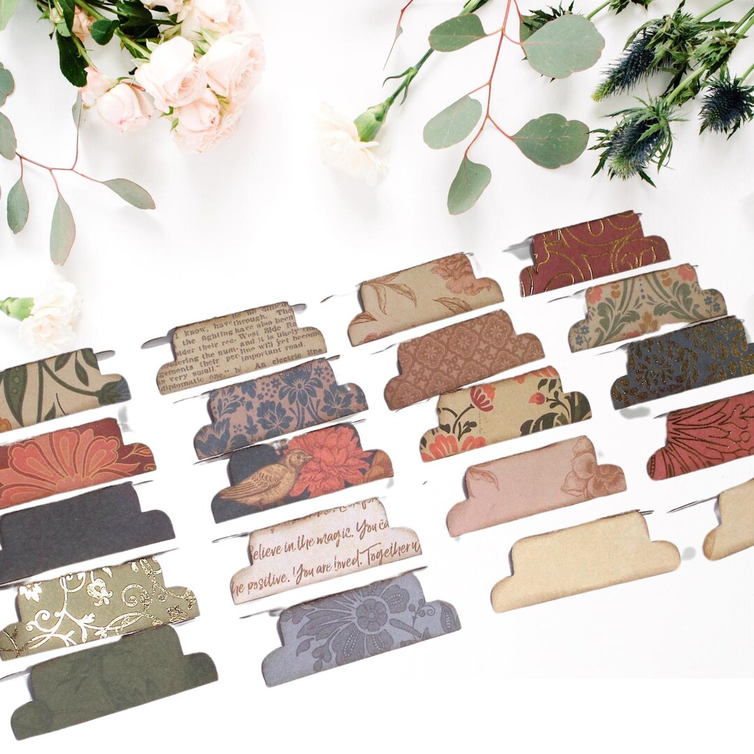 Vintage Style Planner Tabs, Floral Paper Die Cuts (20) - Etsy