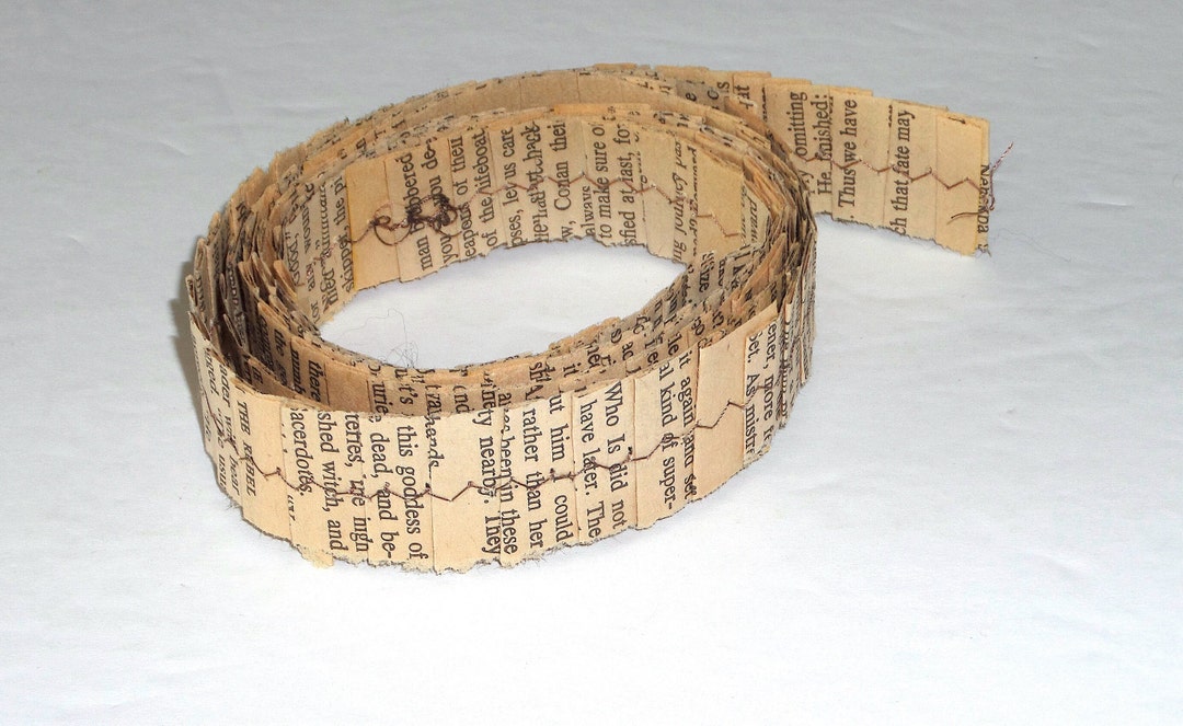 36 Inches of Vintage Book Pages Ruffle, Snippets, Hand Torn ...