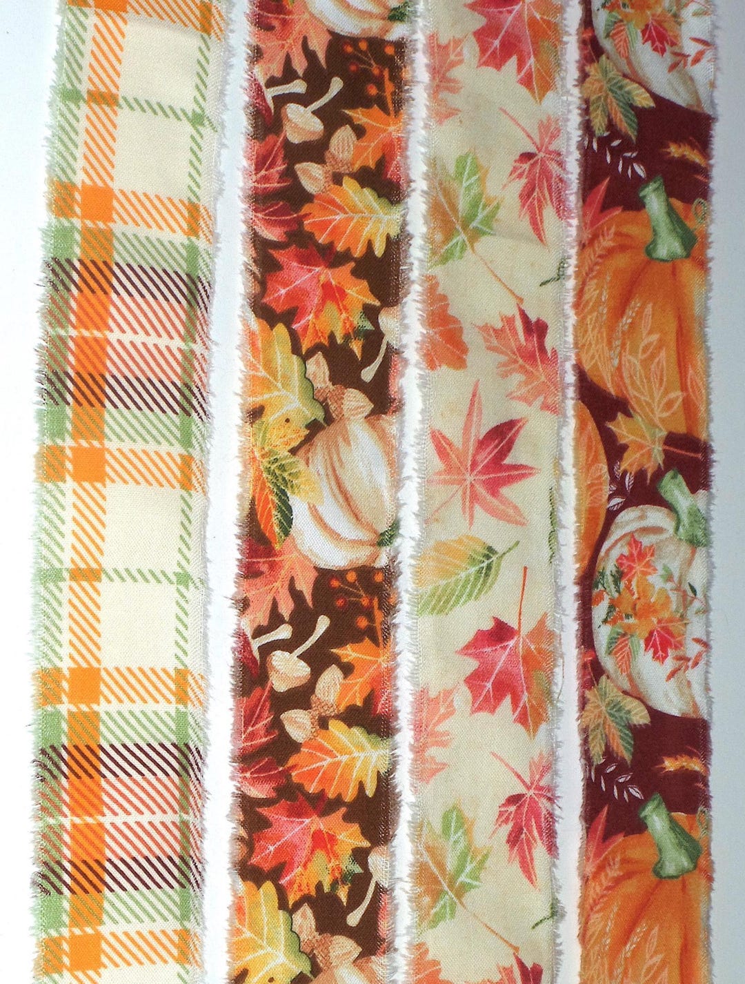Hand Torn Fabric Strips, Fall/autumn Theme, Embellishments Scrapbooking ...