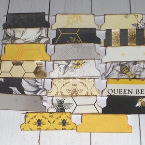 20 Bee Inspired Divider Tabs, Planner Tabs, Junk Journal Tabs, Die Cuts ...