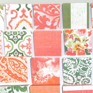 60 Mini Notecards, Orange and Green, Tiny Notecards, 2x2 Cards, Mini ...
