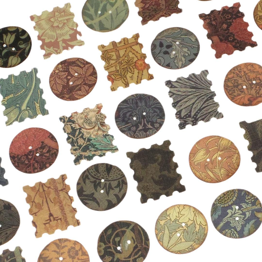Set of 20 Random Faux Handmade Buttons or Stamps, Embellishments for ...