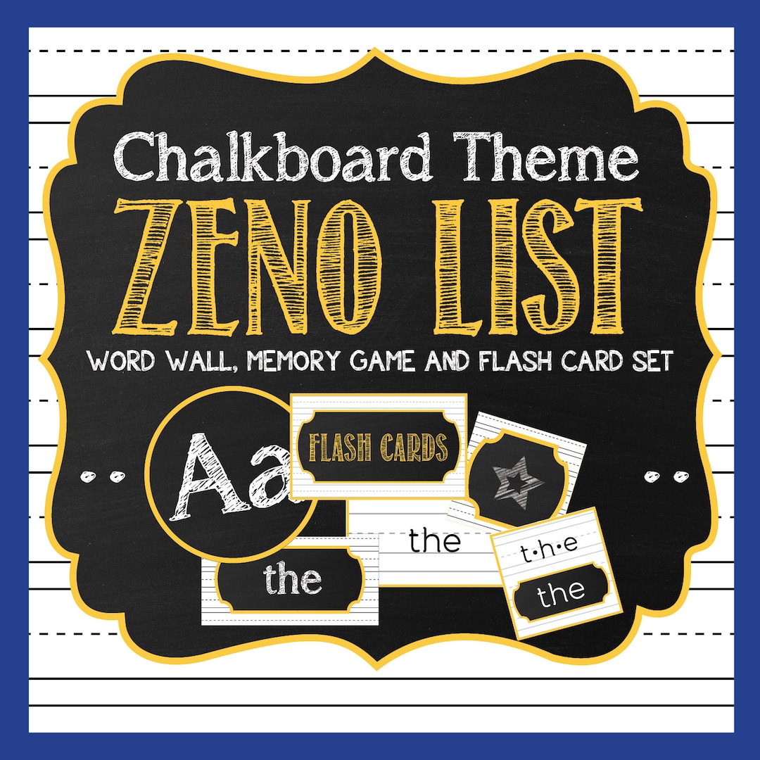 Chalkboard Word Wall | Memory Game | Flash Card Set - Etsy