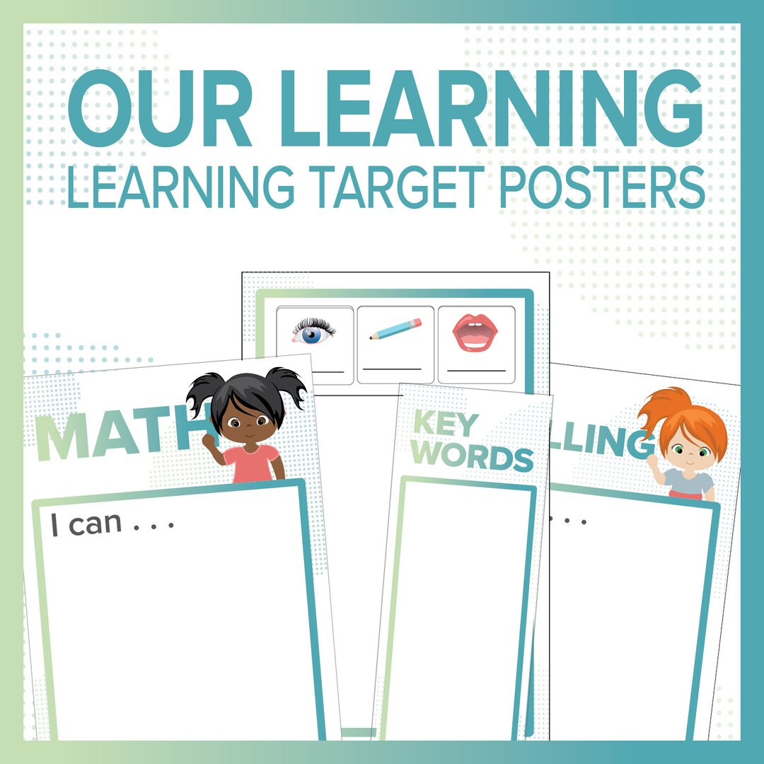 Learning Objectives | Targets | Bulletin Board Posters | K-3 | ESL - Etsy