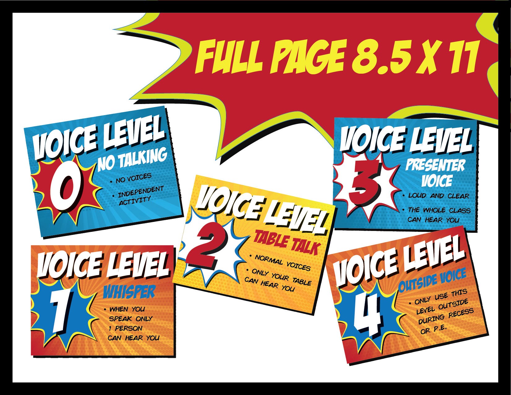 Voice Level Posters | Superhero Themed - Etsy