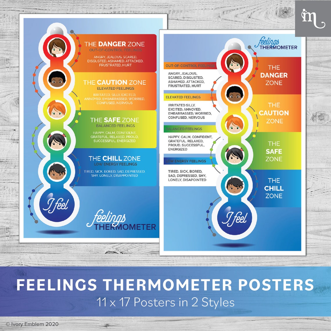 Calm Down Corner Feelings Thermometer Poster Bundle Home - Etsy