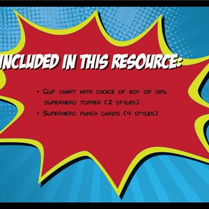 Behavior Clip Chart and Punch Cards | Superhero Theme - Etsy