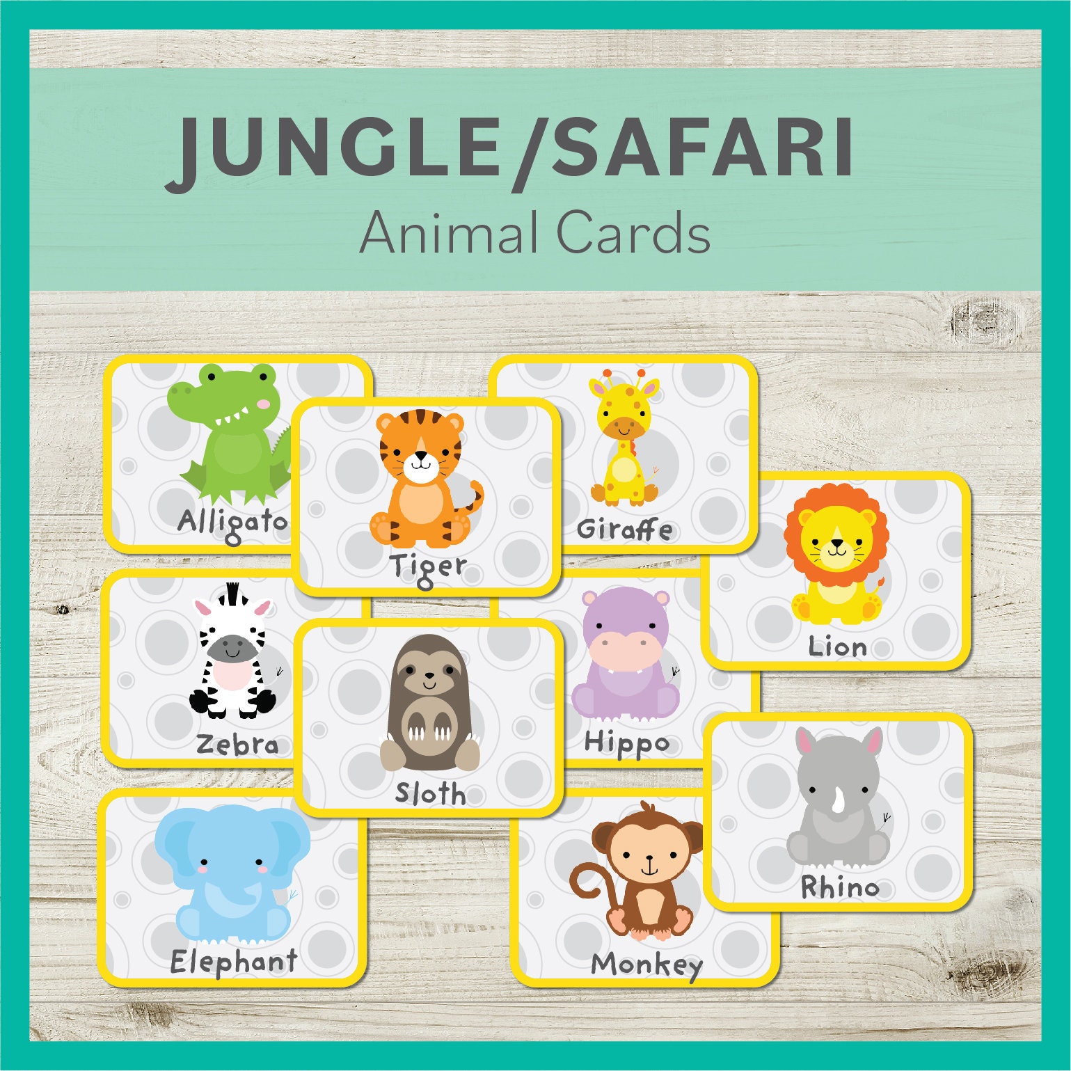 Printable Cute Animal Flashcards Dice and Memory Game - Etsy UK