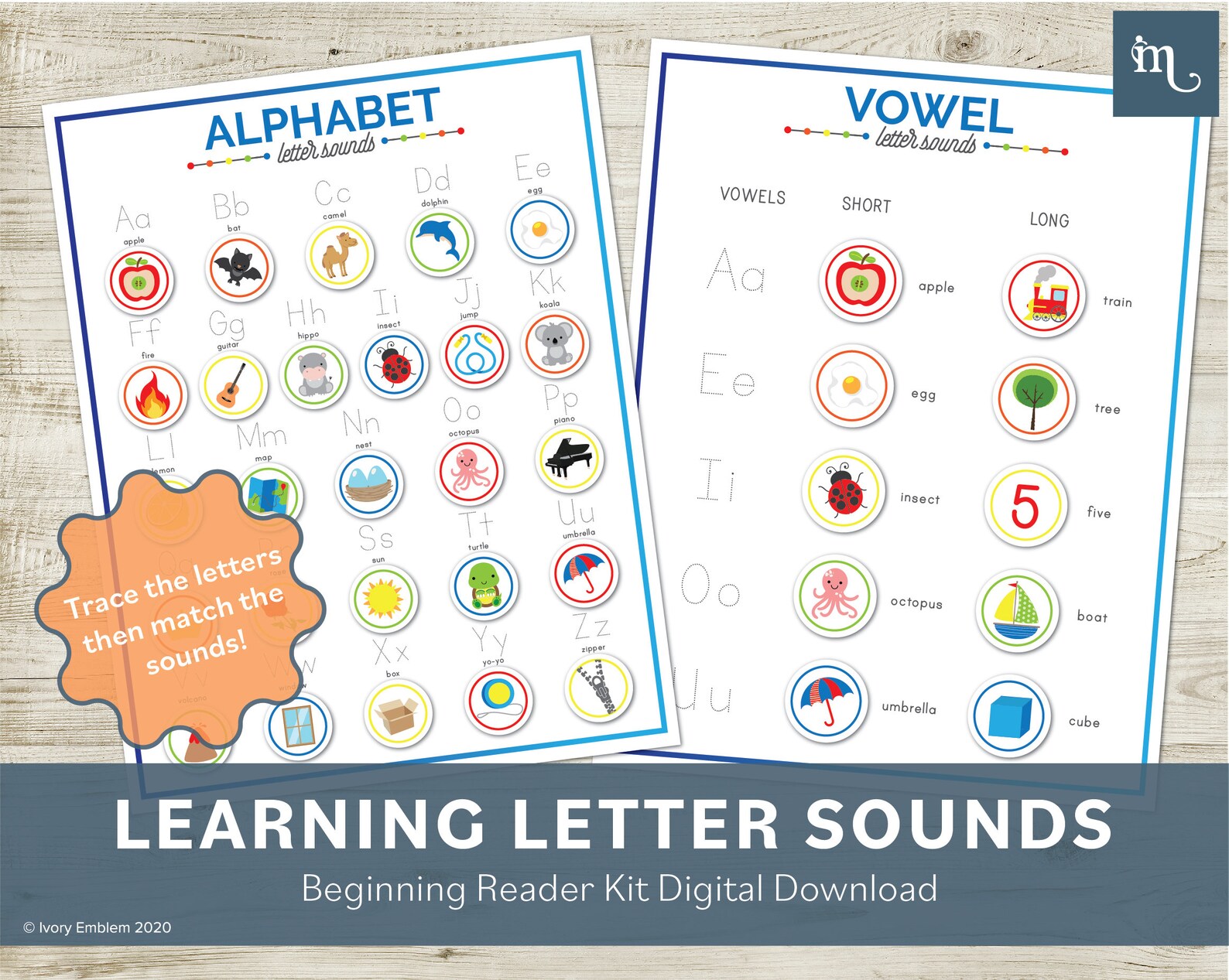 Learning Letter Sounds Alphabet and Vowel Sound Practice Busy Binder ...