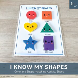 I Know My Shapes | Shape and Color Matching Activity Sheet | Busy ...