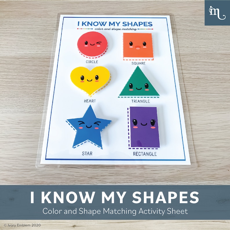 I Know My Shapes | Shape and Color Matching Activity Sheet | Busy ...