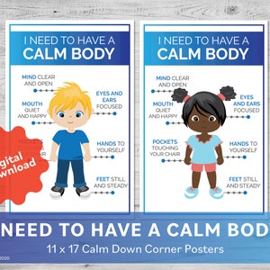 Calm Down Corner | I Need to Have a Calm Body | Posters | Printables - Etsy