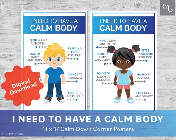 Calm Down Corner I Need to Have a Calm Body Posters - Etsy