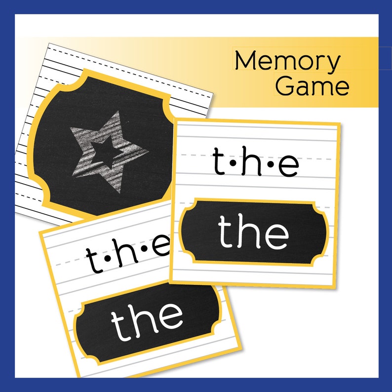 Chalkboard Word Wall | Memory Game | Flash Card Set - Etsy