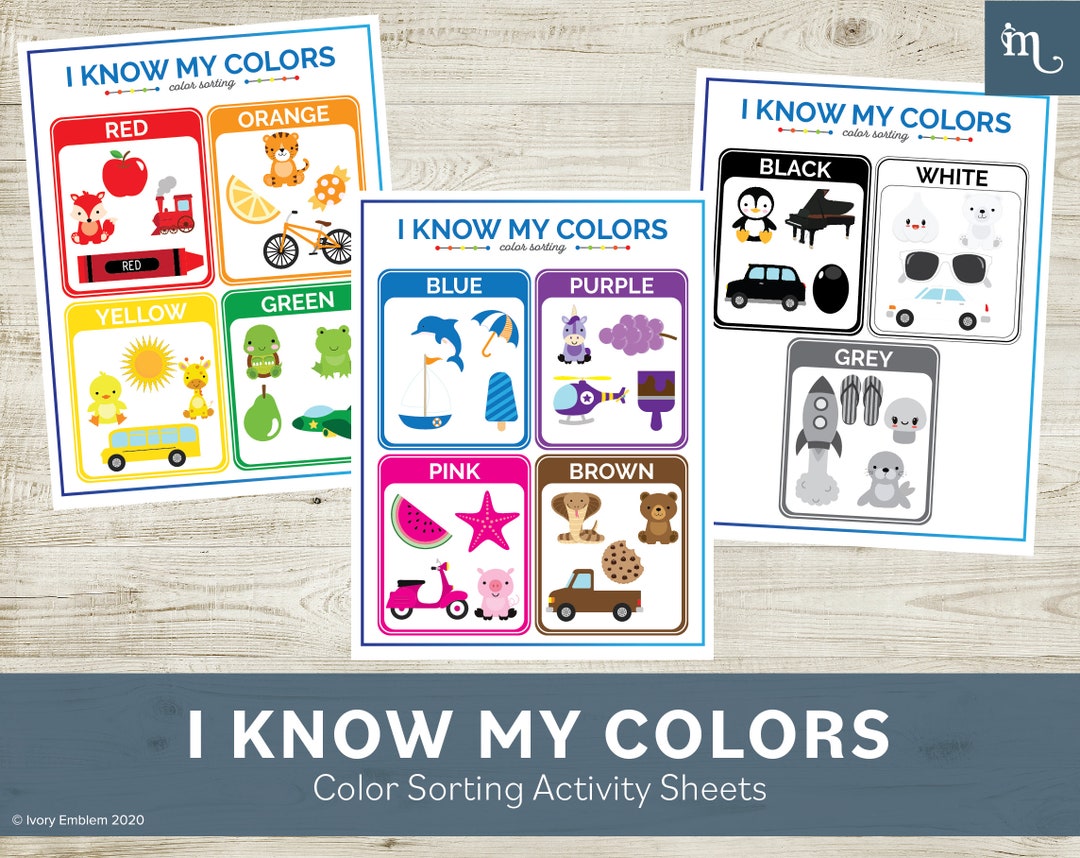 I Know My Colors | Color Sorting | Activity Sheets - Etsy
