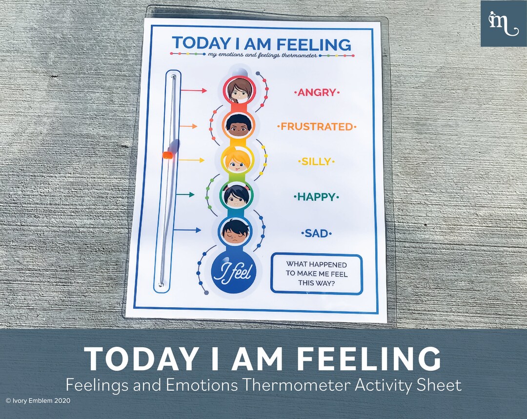 Today I Am Feeling | Feelings and Emotions Thermometer | Busy Binder ...