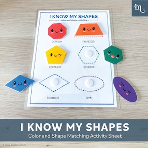 I Know My Shapes | Shape and Color Matching Activity Sheet | Busy ...