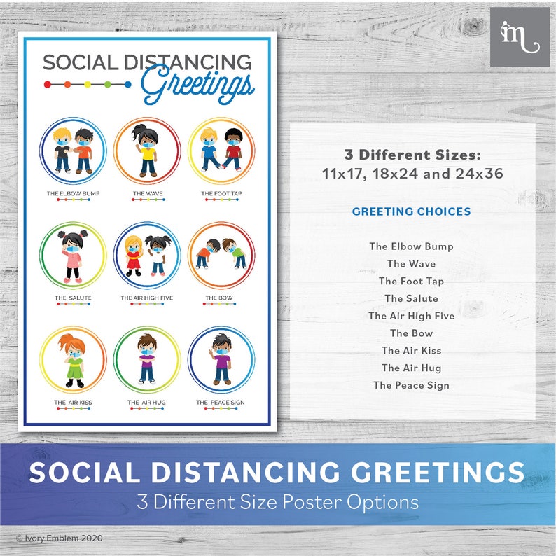 Social Distancing Greetings Poster Etsy