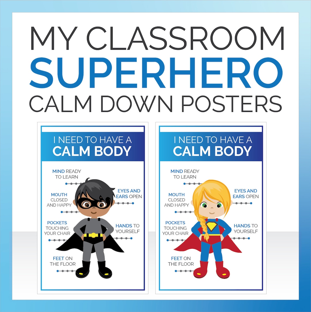 Calm Down Corner Superhero I Need to Have A Calm Body Posters - Etsy