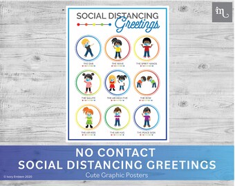 Social Distancing Greetings Poster | Etsy