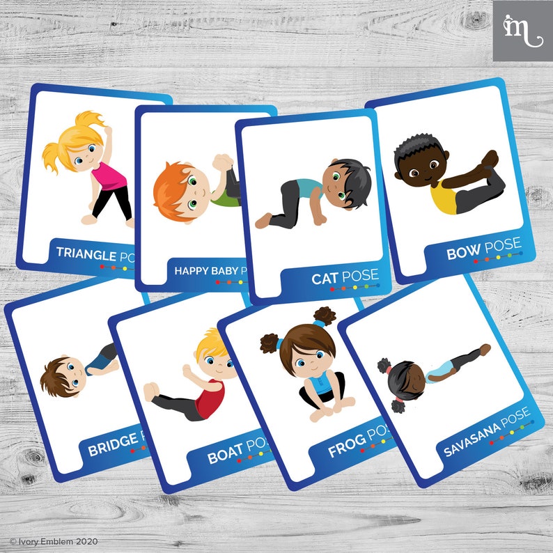 Yoga Pose Cards for Kids | Calm Down Corner Kit | Flashcards | Key Ring ...