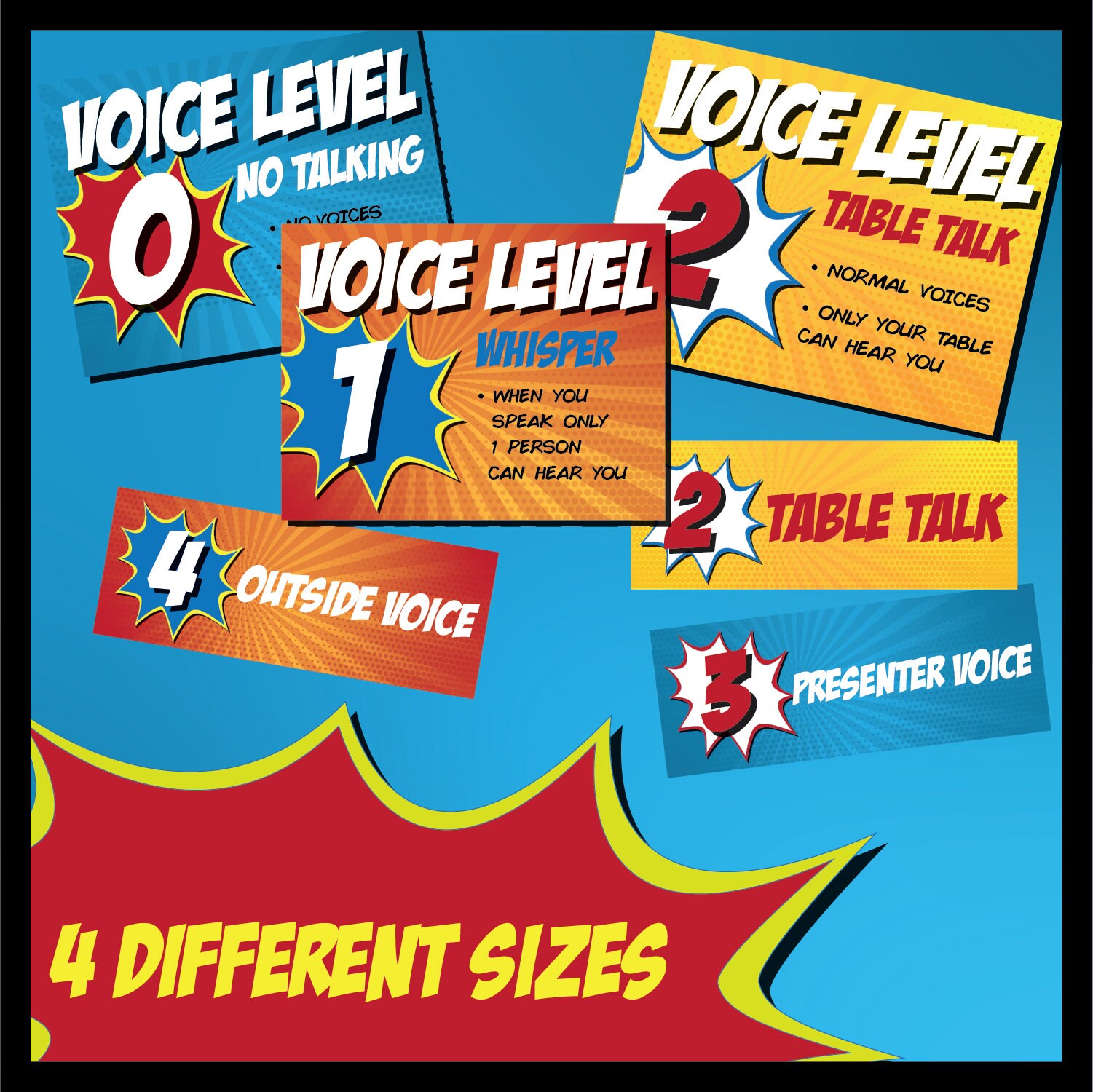 Voice Level Posters | Superhero Themed - Etsy