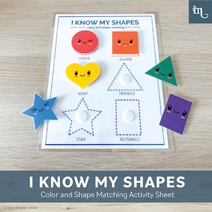 I Know My Shapes | Shape and Color Matching Activity Sheet | Busy ...