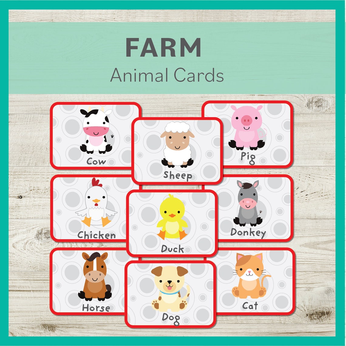 Printable Cute Animal Flashcards Dice and Memory Game - Etsy UK