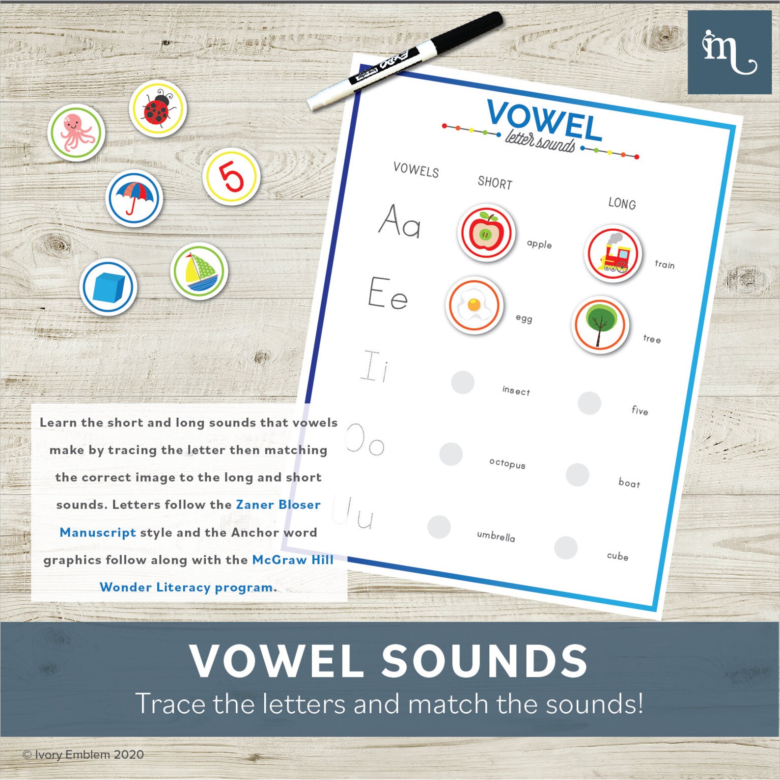 Learning Letter Sounds Alphabet and Vowel Sound Practice Busy Binder ...