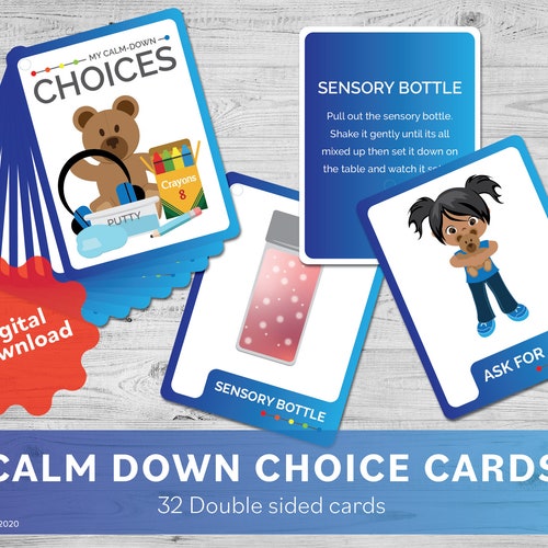 Calm Down Corner Calm Down Choice Cards Flashcards - Etsy