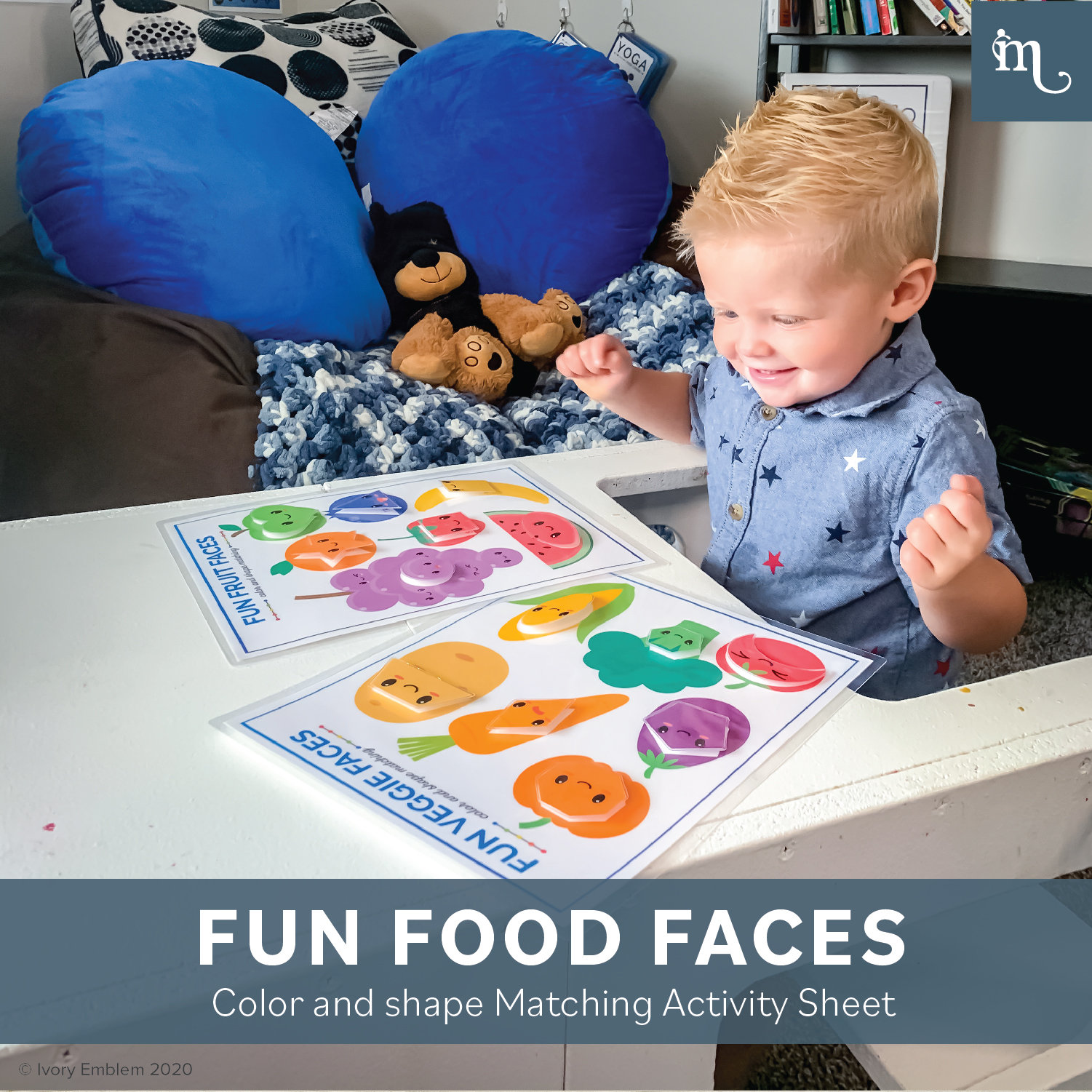 Fun Food Faces | Color and Shape Matching Activity Sheet | Busy Binder ...